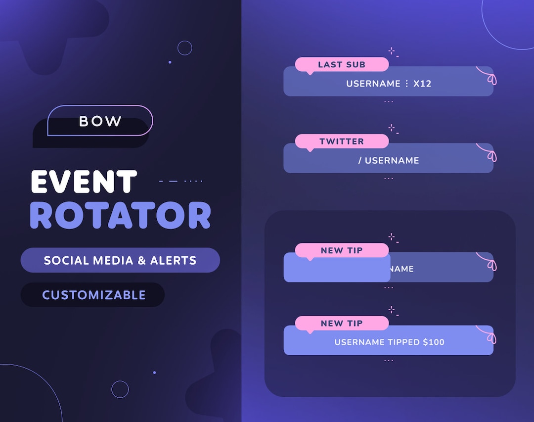 Bow Rotator — Events, Social Media & Alerts Widget | Cute Customizable Label List Rotator for ...