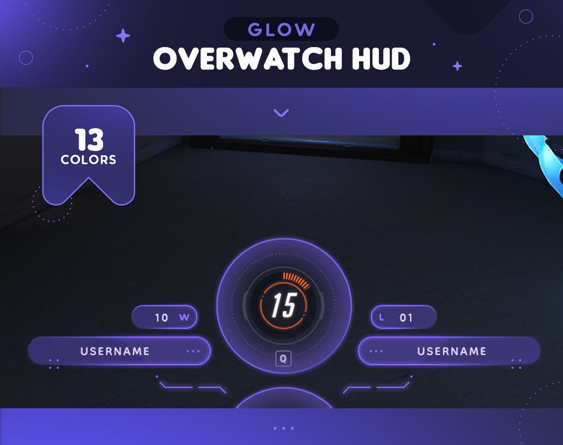 Glow Overwatch Overlay HUD 13 Colors Glowy Minimal Game - Etsy