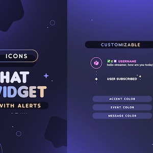 Icon Chat Widget With Alerts | Customizable Animated 7 Icons & Sparkles ...