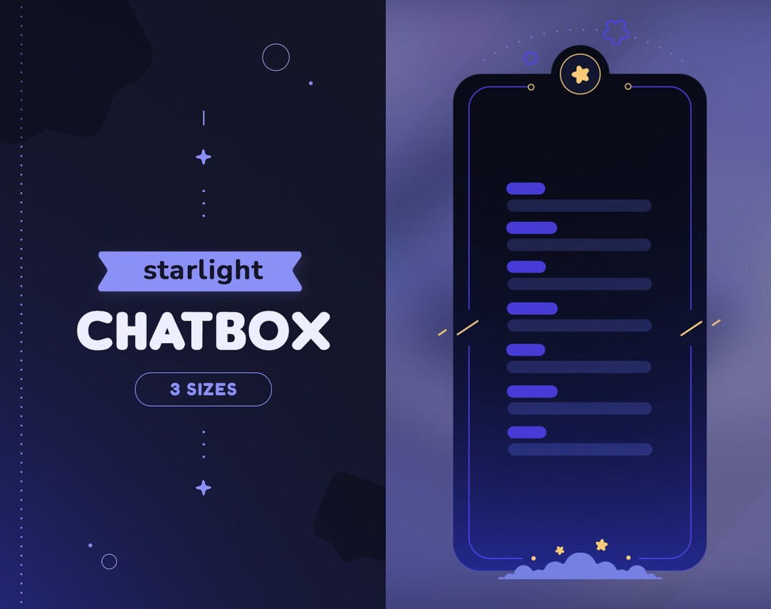 Starlight Twitch Chatbox Cute Stars & Sky Chat Box for Streamers 3 ...