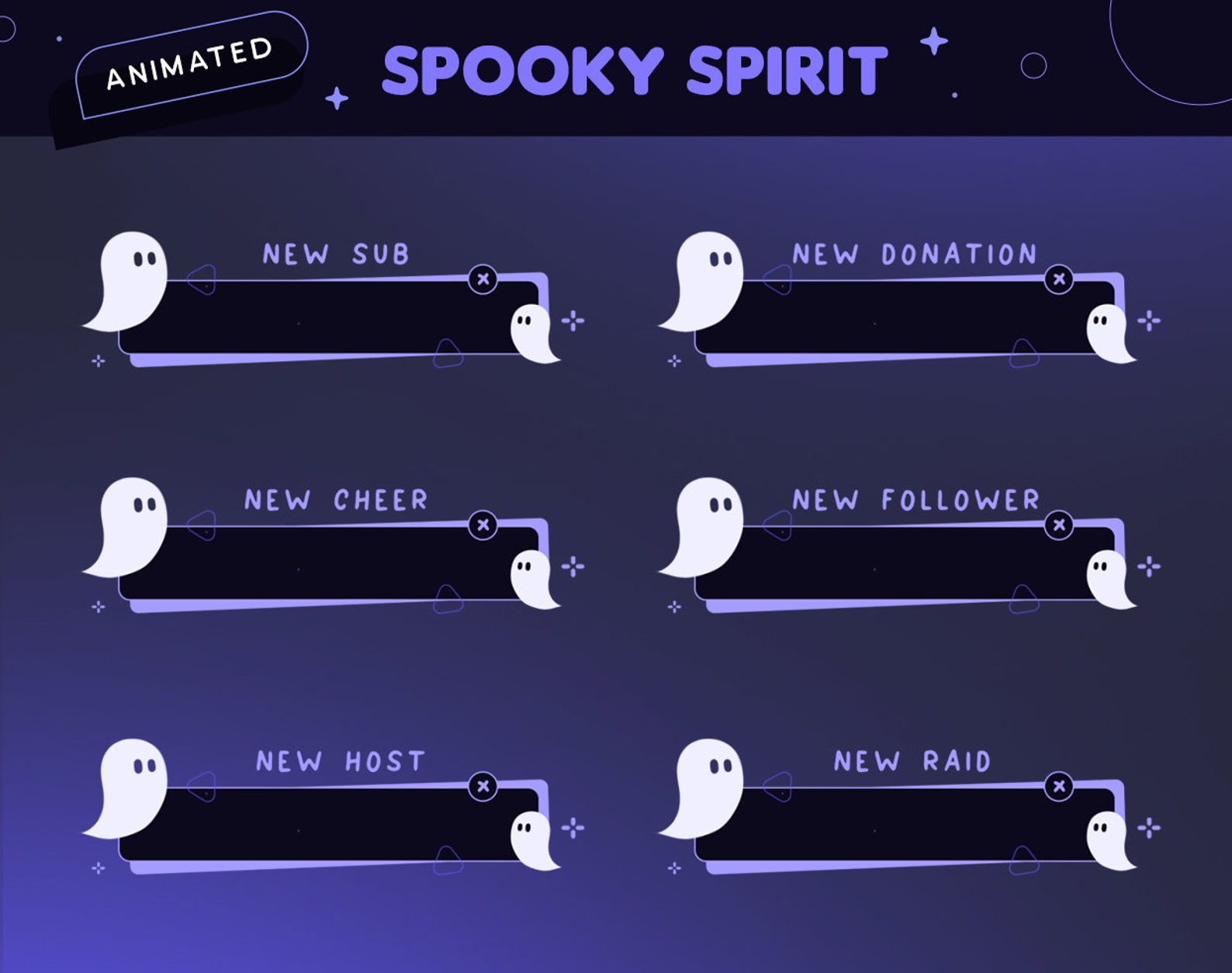 Spooky Spirit Animated Twitch Pack | Halloween Ghost Ouija Purple ...