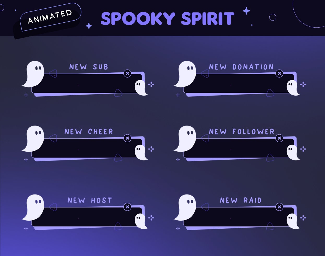 Spooky Spirit Animated Twitch Pack | Halloween Ghost Ouija Purple ...