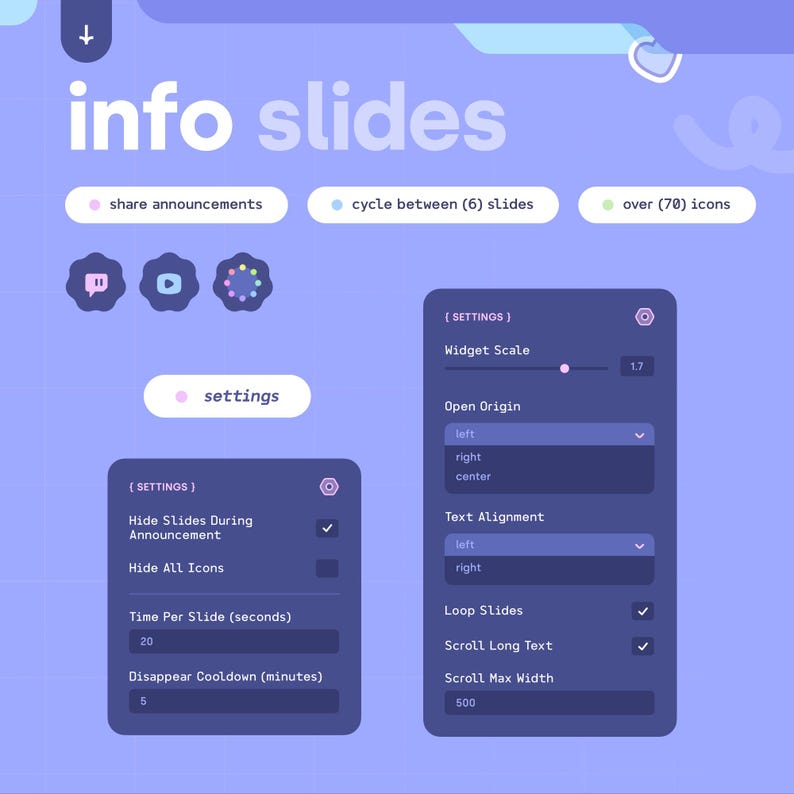 Info Slides & Announcement Widget (6) Info Rotating Slides • Over (70 ...