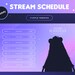 Purple Starry Stream Schedule Template | Minimal Gradient Streamer and ...