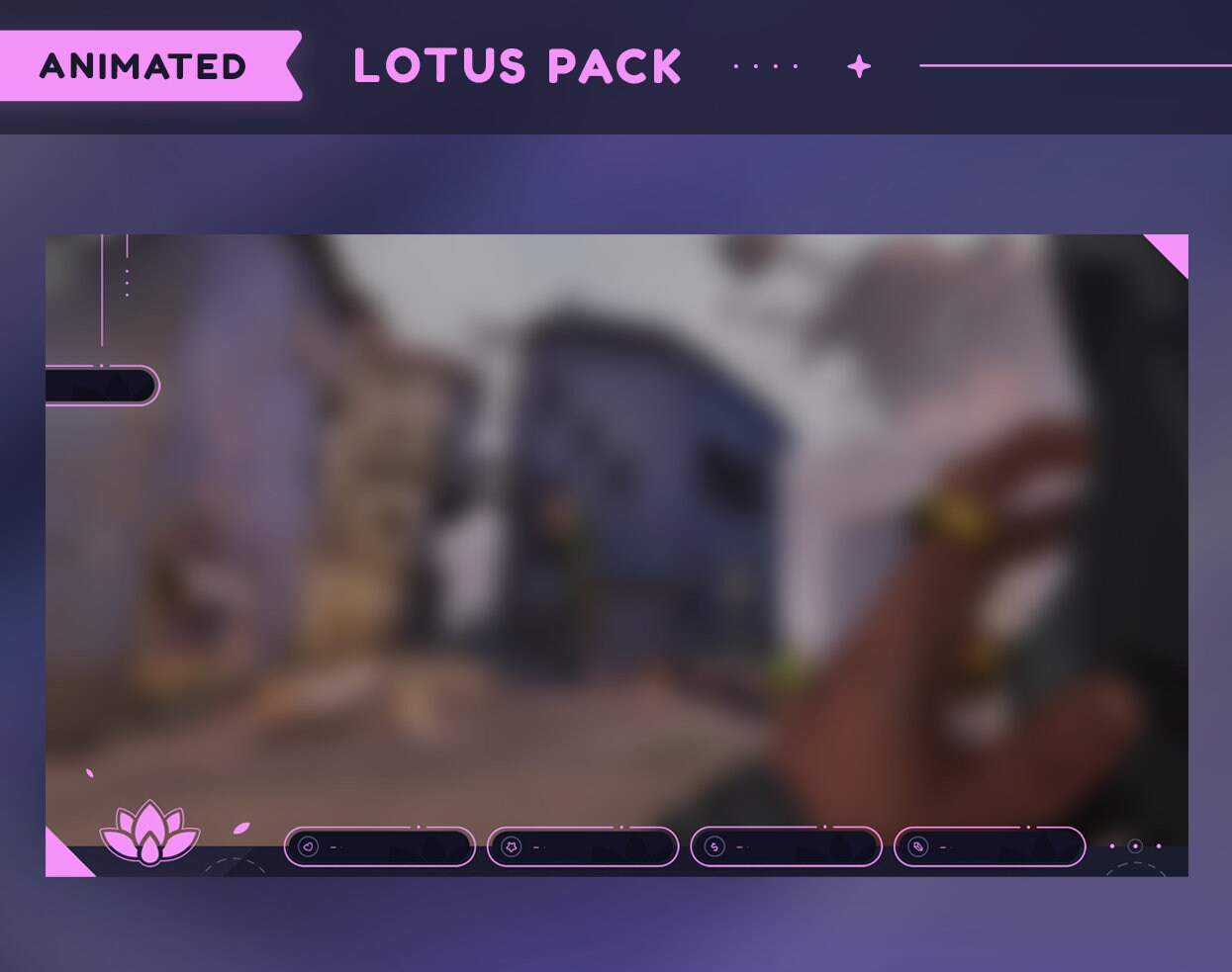 Lotus Animated Twitch Pack | Pink Lotus Flower Streamer Package ...