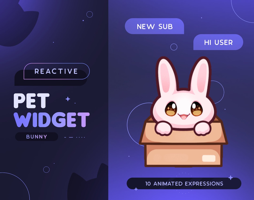 Pink Bunny Stream Pet | Cute Animated Bunny Inside Box Mascot Twitch ...