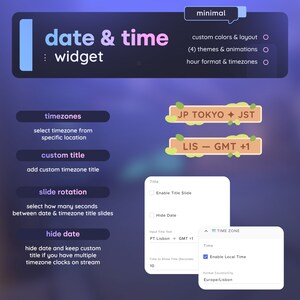 Date & Time Widget — Local / Timezone • (4) Themes With Animations ...
