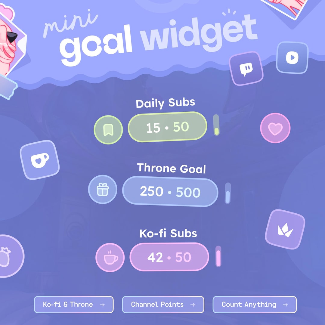 Aura Mini Goal Widget Twitch, Channel Points, Youtube, Ko-fi & Throne ...