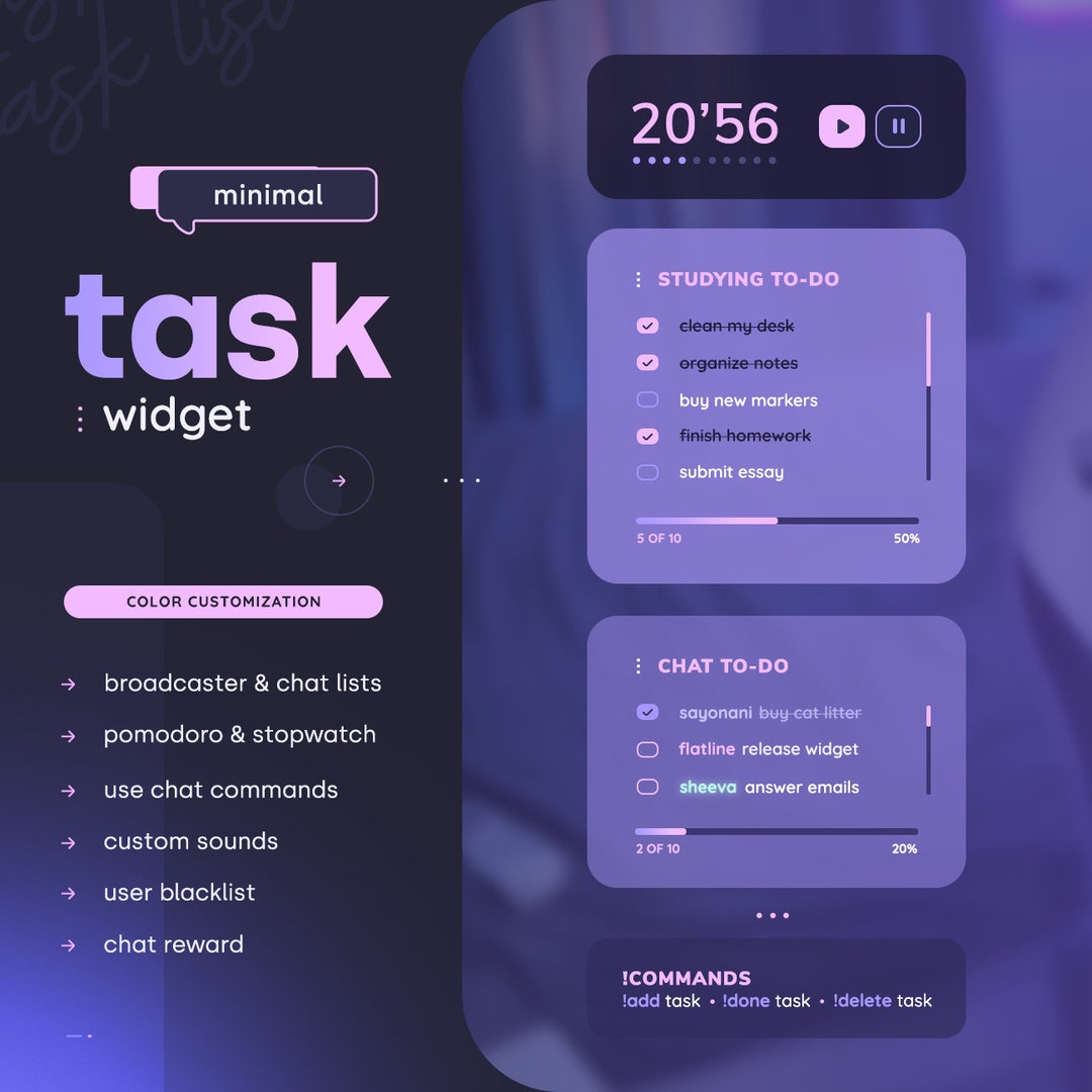 Tasklist Widget Pomodoro Coworking Timer and To-do List for Streamer ...