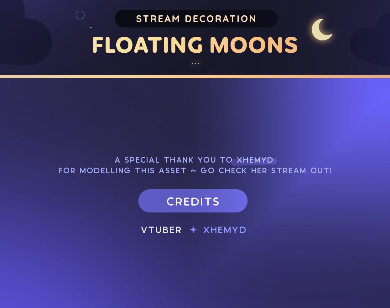 Animated Moon Stream Decoration 6 Floating Glow Sky Night - Etsy