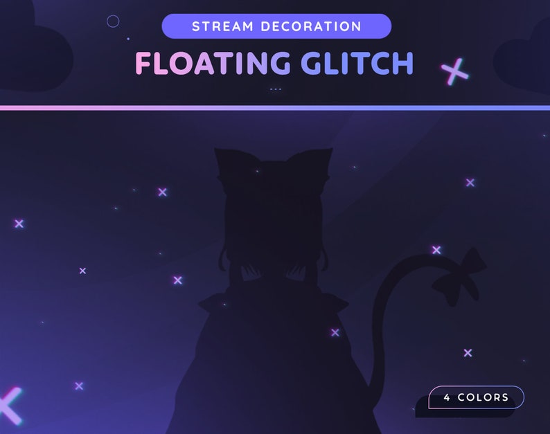 Animated Glitch Stream Decoration 4 Floating Glitch Tech - Etsy