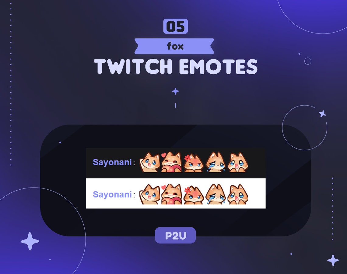 5 Fox Twitch Emotes Pack || Cute Fox Emotes for Twitch & Youtube ...