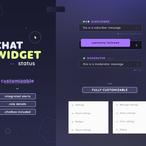Status Chat Widget With Alerts — Minimal Fully Customizable Custom Chat ...
