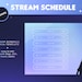 Blue Starry Stream Schedule Template | Minimal Gradient Streamer and ...