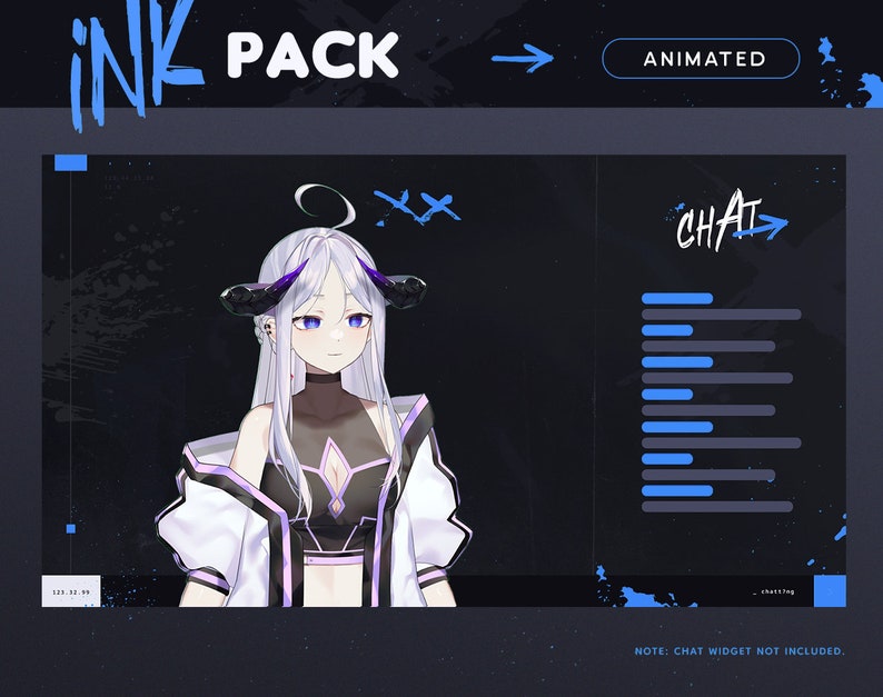 Animated Blue Ink Twitch Pack Grunge Ink Brush Streamer - Etsy