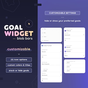 Blob Goal Widget | Stackable Goal Bars for Twitch Streamers | Fully ...