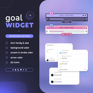 Crayon Goal Widget | Cute Goal Bars & Box for Twitch Streamers | Fully ...