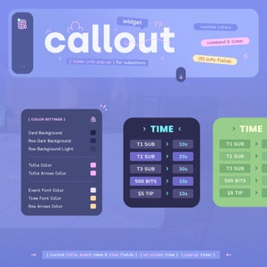 Subathon Callout Widget — Custom Event & Timer Info Panel • Pop-up ...