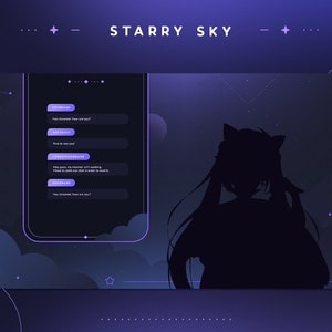 Starry Sky Vtuber Overlays | Animated Vtuber Chatting & in Game Bar ...