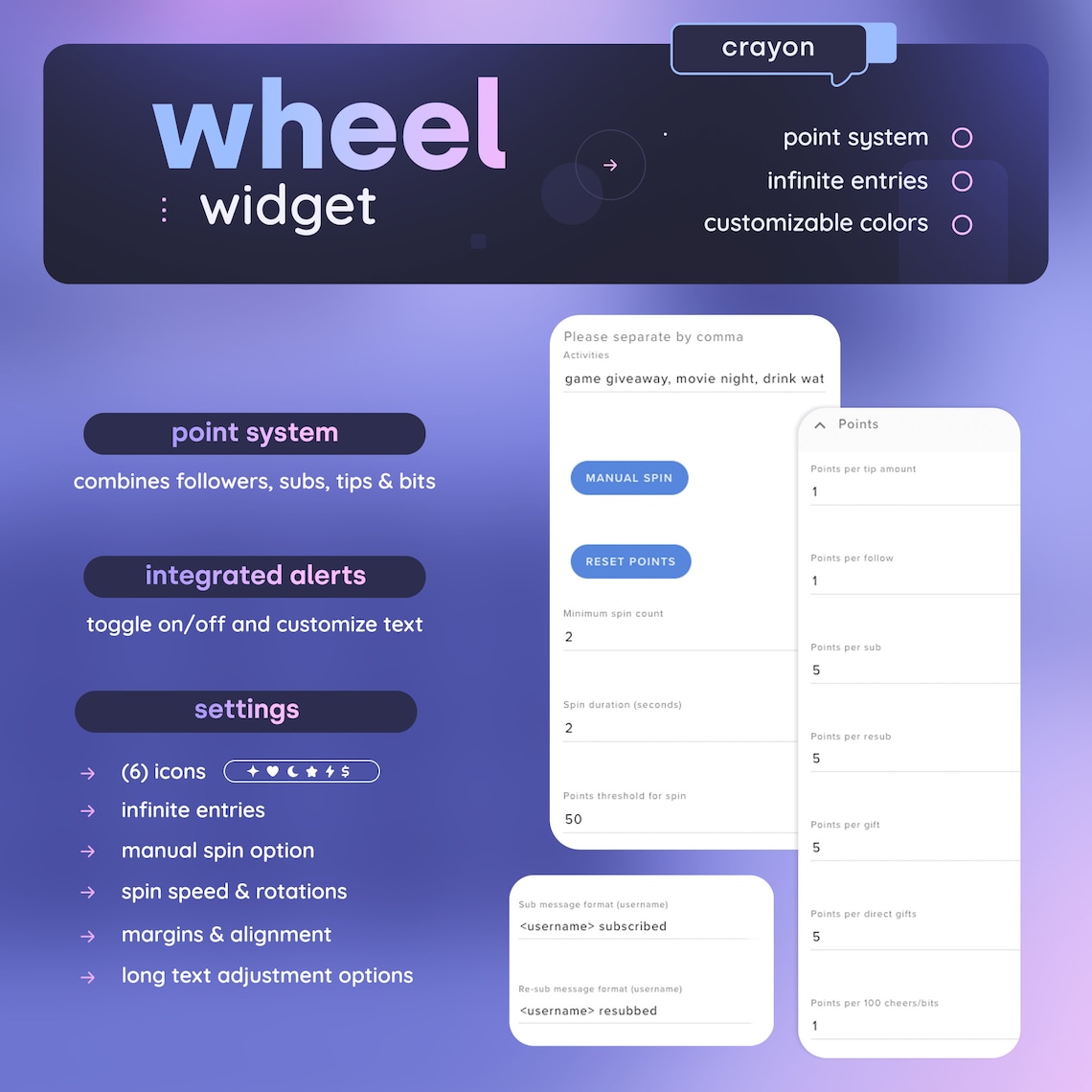 Wheel Widget — Spin Wheel With Point System • Infinite Entries & Fully ...