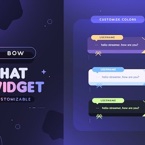 Cute Bow Animated Chat Widget | Customizable Bubble Custom Chat for ...