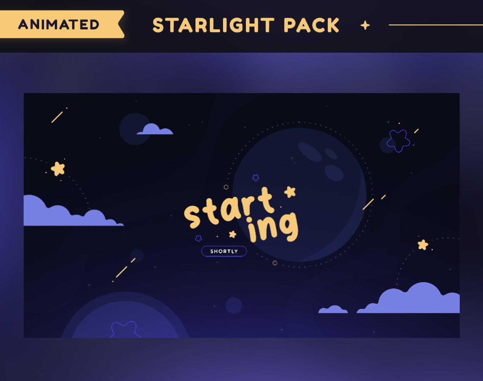 Starlight Animated Twitch Pack Starry Night Sky Moon Cozy - Etsy UK