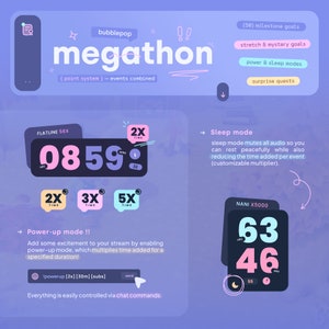 Megathon Widget Bundle — Timer, Milestone Goals & Surprise Quests • Combined Events, Commands ...