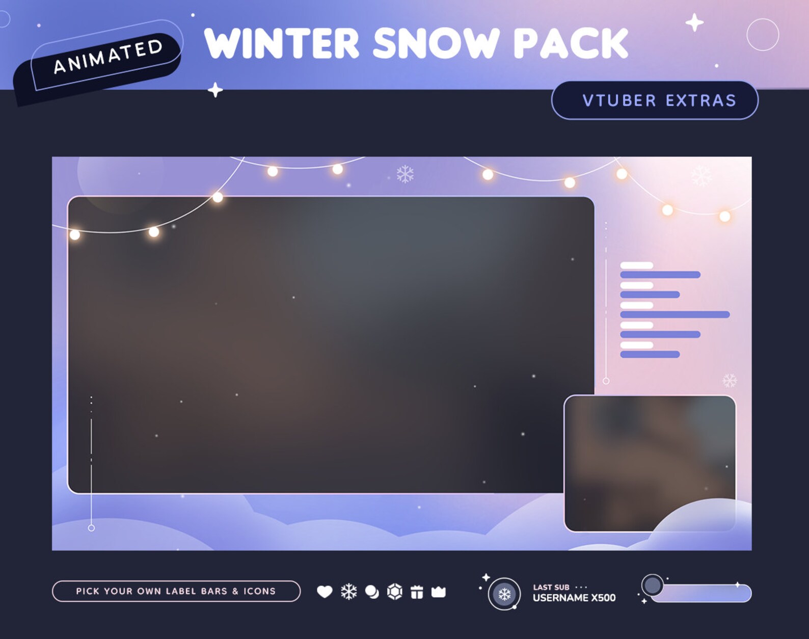 Winter Snow Animated Twitch Pack | Soft Aesthetic Christmas Streamer ...