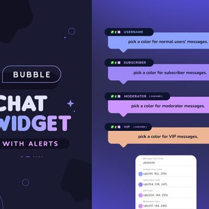 Bubble Chat Widget With Alerts | Sub, Mod & Vip Customizable Minimal ...