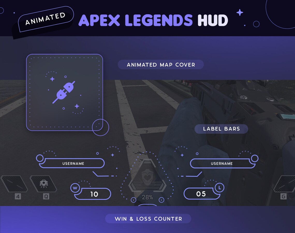 Apex Legends Overlay HUD | 7 Animated Cute Minimal Starry Game Overlays ...