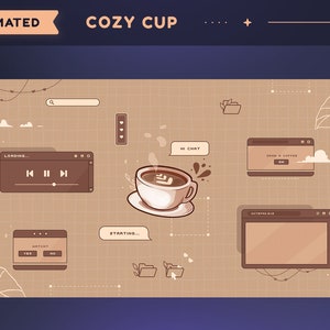 Cozy Cup Animated Twitch Pack | Comfy Lo-fi Coffee Cup Streamer Package ...