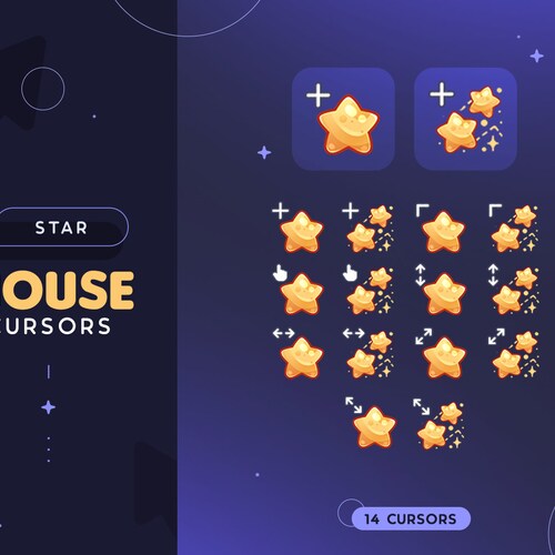 Star Mouse Cursors 14 Cute Starry Sky Custom Mouse Pointers - Etsy