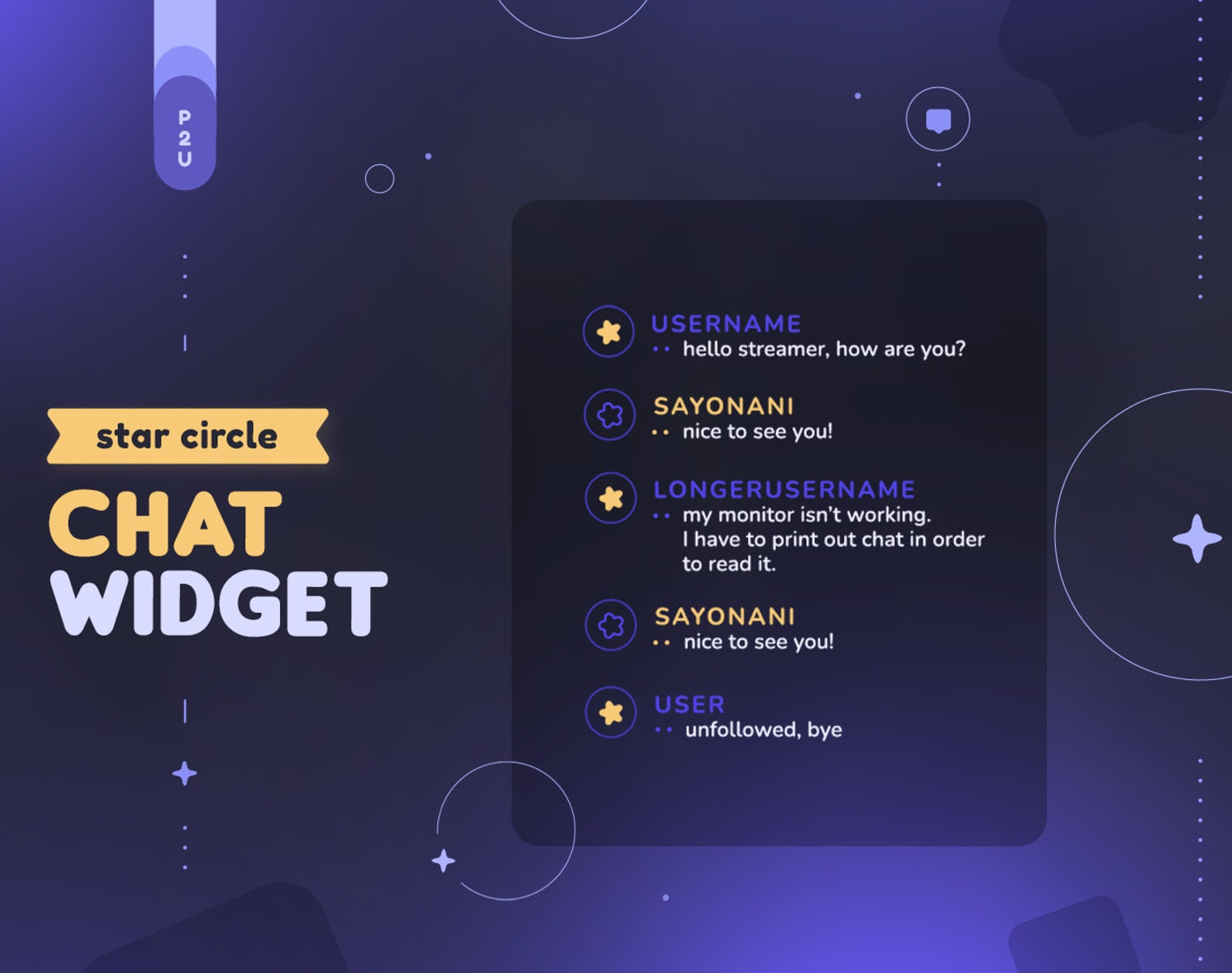 Starry Twitch Chat Widget Yellow & Blue Starlight Celestial - Etsy