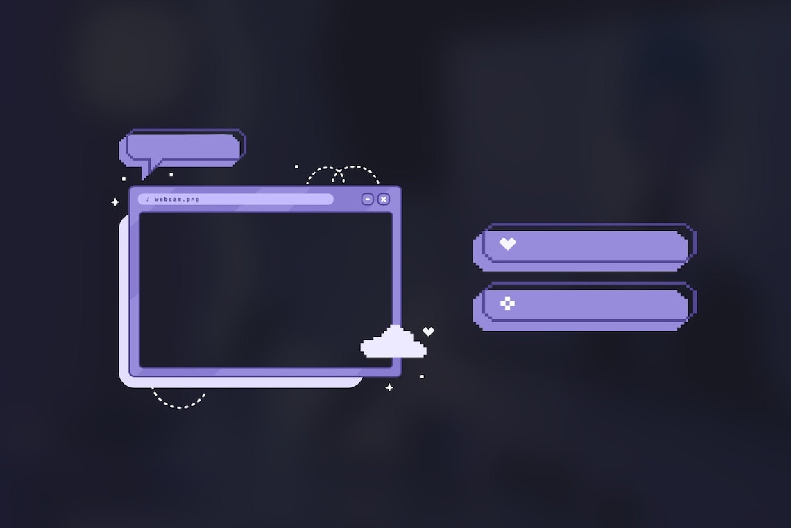 Purple Retro Twitch Webcam Border Aesthetic Browser Window - Etsy