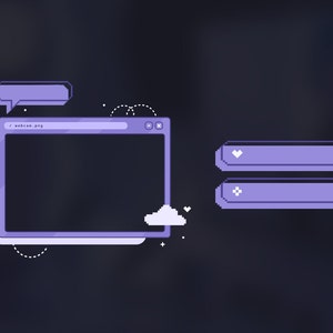 Purple Retro Twitch Webcam Border || Aesthetic Browser Window Computer ...