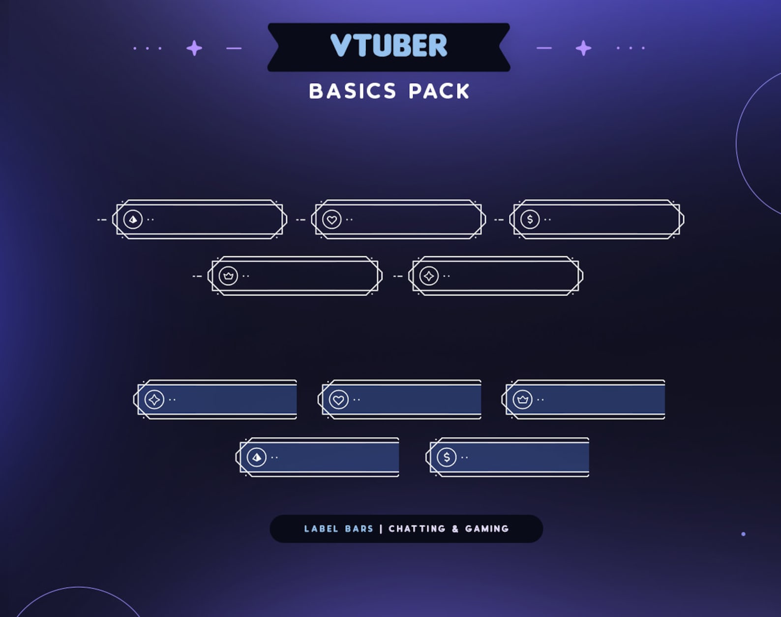 Blue Star Vtuber Overlay Pack Celestial Star Guardian Vtuber - Etsy