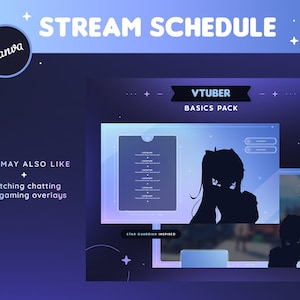 Blue Starry Stream Schedule Template | Minimal Gradient Streamer and ...