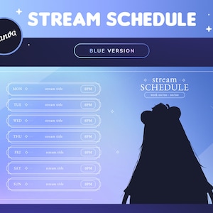 Blue Starry Stream Schedule Template | Minimal Gradient Streamer and ...