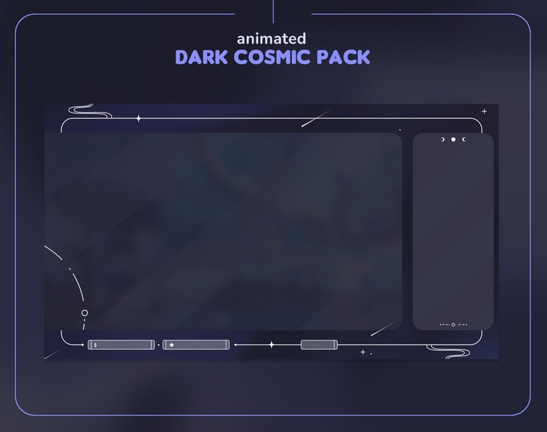 Dark Cosmic Twitch Pack | Animated Minimal Astrology Stars Streamer ...