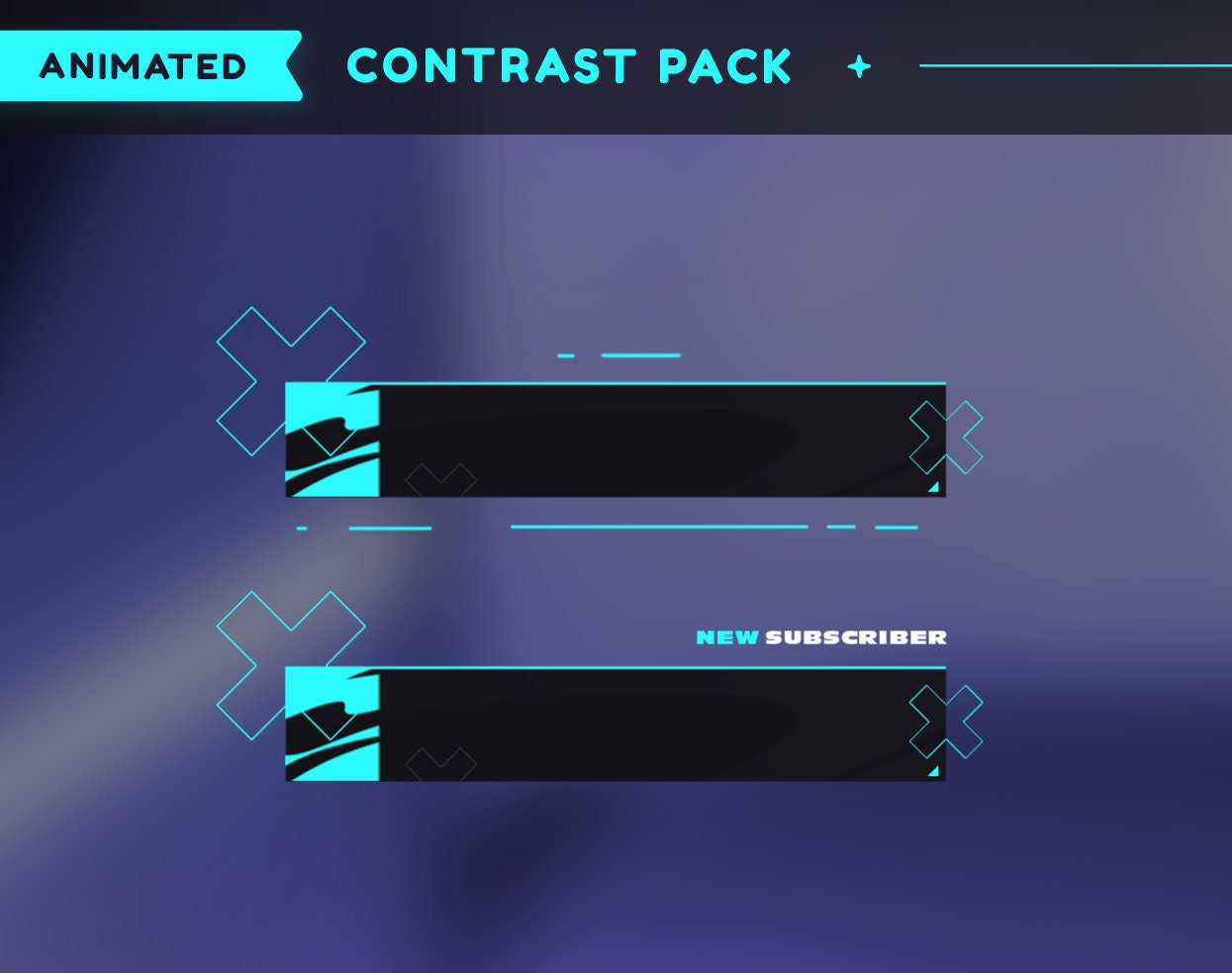 Contrast Animated Twitch Pack Blue Minimal Streamer Package - Etsy