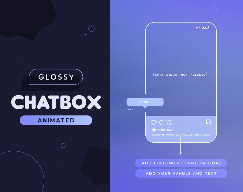 Glossy Animated Chatbox Minimal Blue Instagram Type Chat Box - Etsy