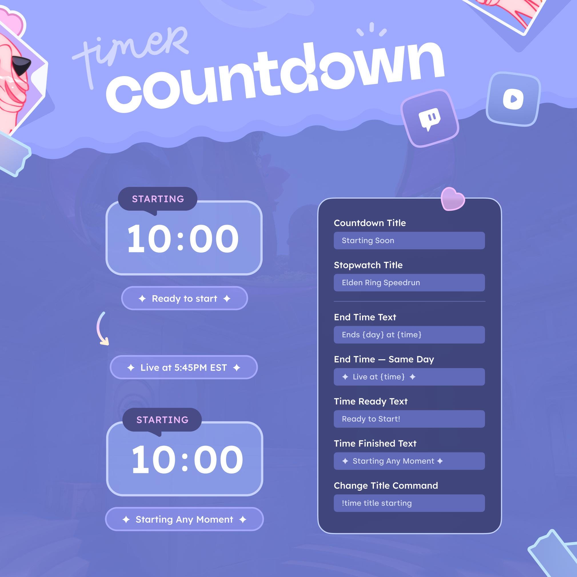 Aura Countdown Widget Countdown & Stopwatch Timer • Chat Commands ...