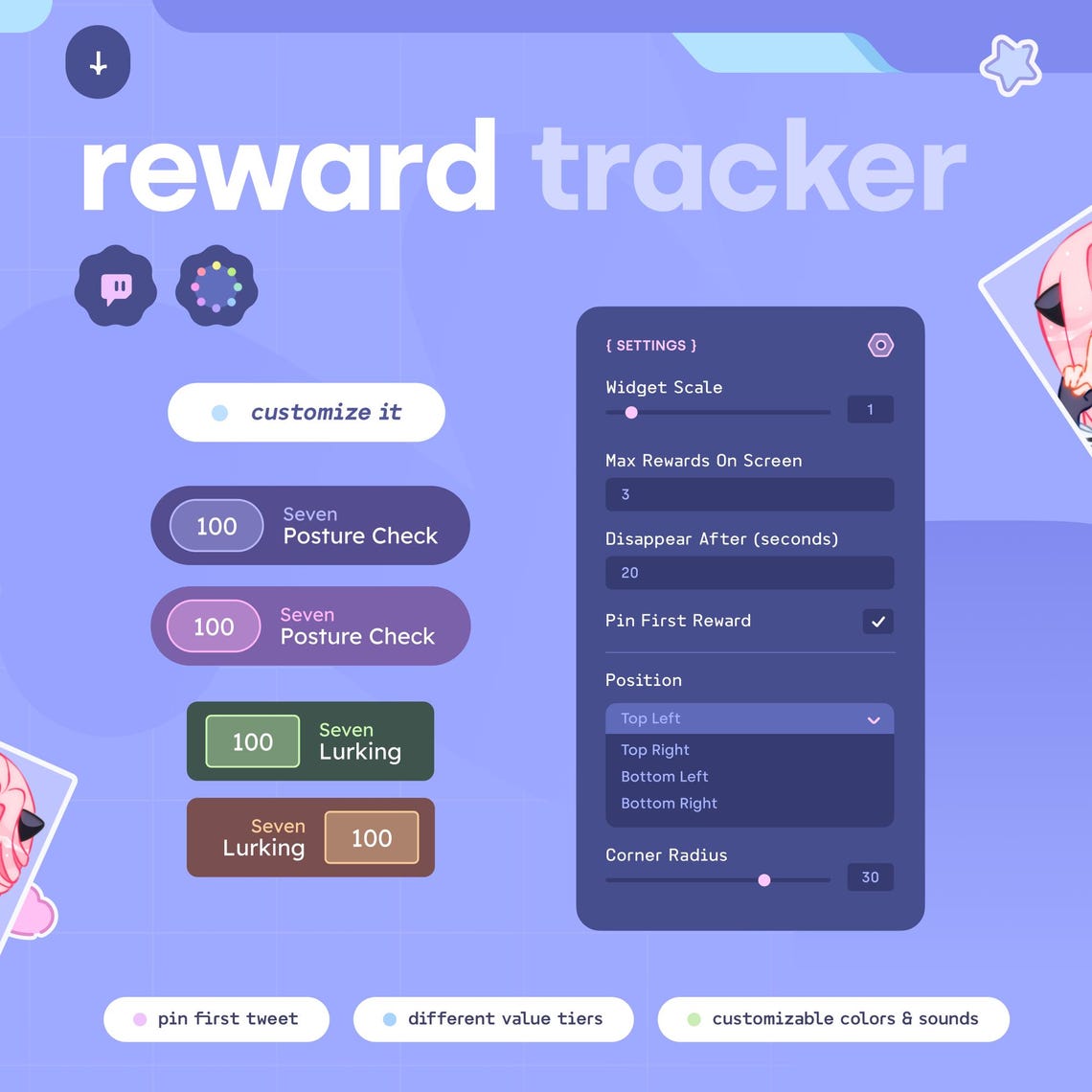 Channel Reward Tracker Pin First Reward, (3) Value Tier Colors ...