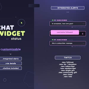 Status Chat Widget With Alerts — Minimal Fully Customizable Custom Chat ...
