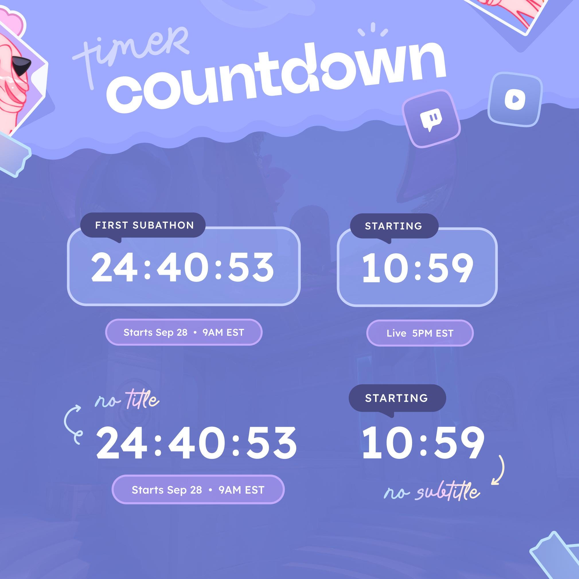 Aura Countdown Widget Countdown & Stopwatch Timer • Chat Commands • Fully Customizable Twitch ...