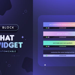 Gradient Block Chat Widget | Customizable 3 Color Gradient Minimal ...