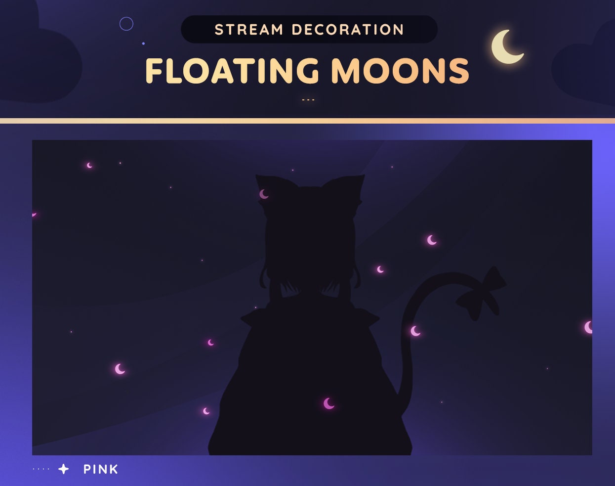 Animated Moon Stream Decoration | 6 Floating Glow Sky Night Moon for ...