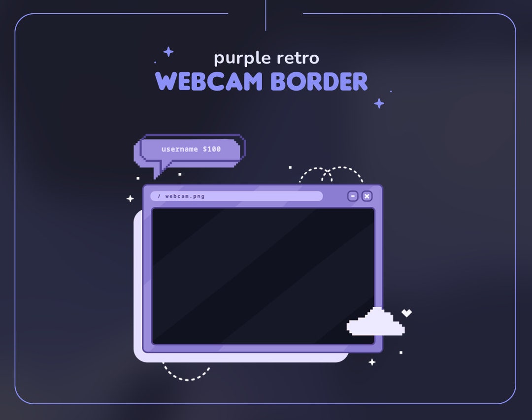 Purple Retro Twitch Webcam Border || Aesthetic Browser Window Computer ...