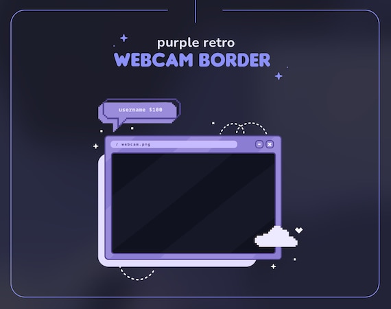 Purple Retro Twitch Webcam Border Aesthetic Browser Window - Etsy