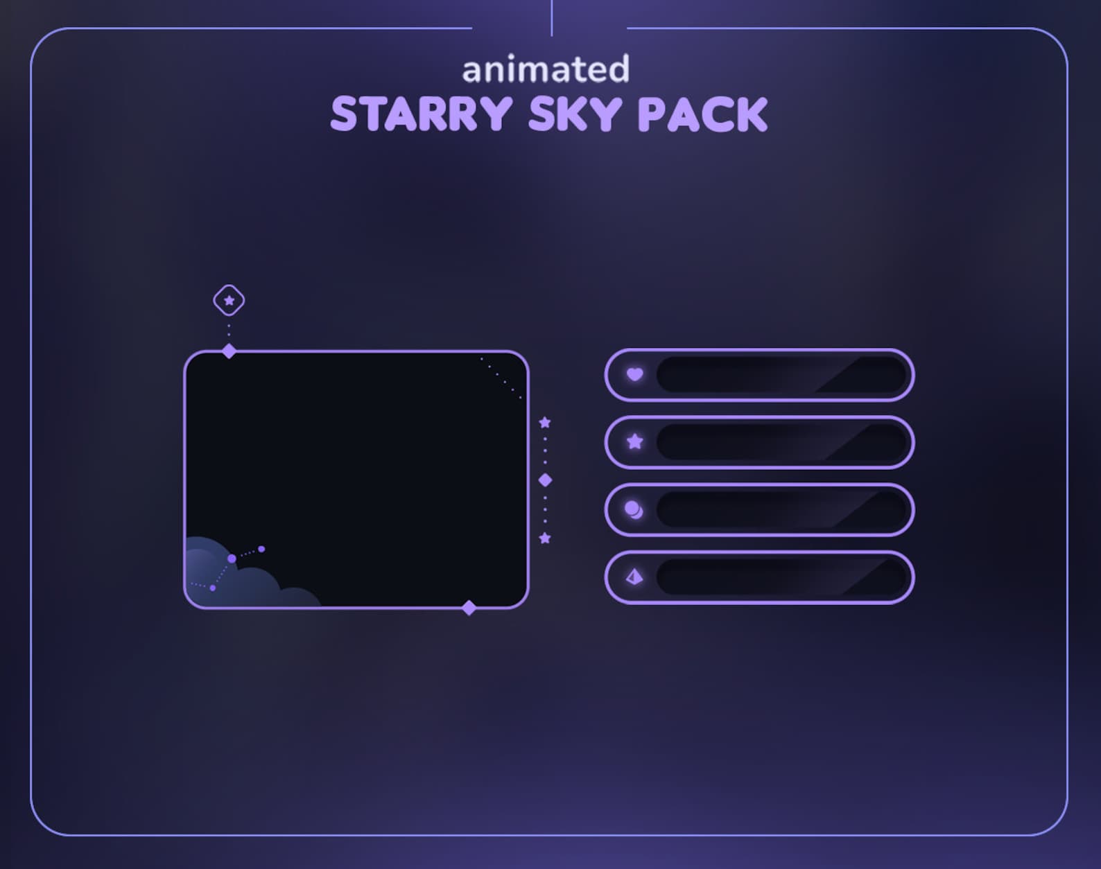 Starry Sky Animated Twitch Pack | Dreamy Midnight Stars Streamer ...